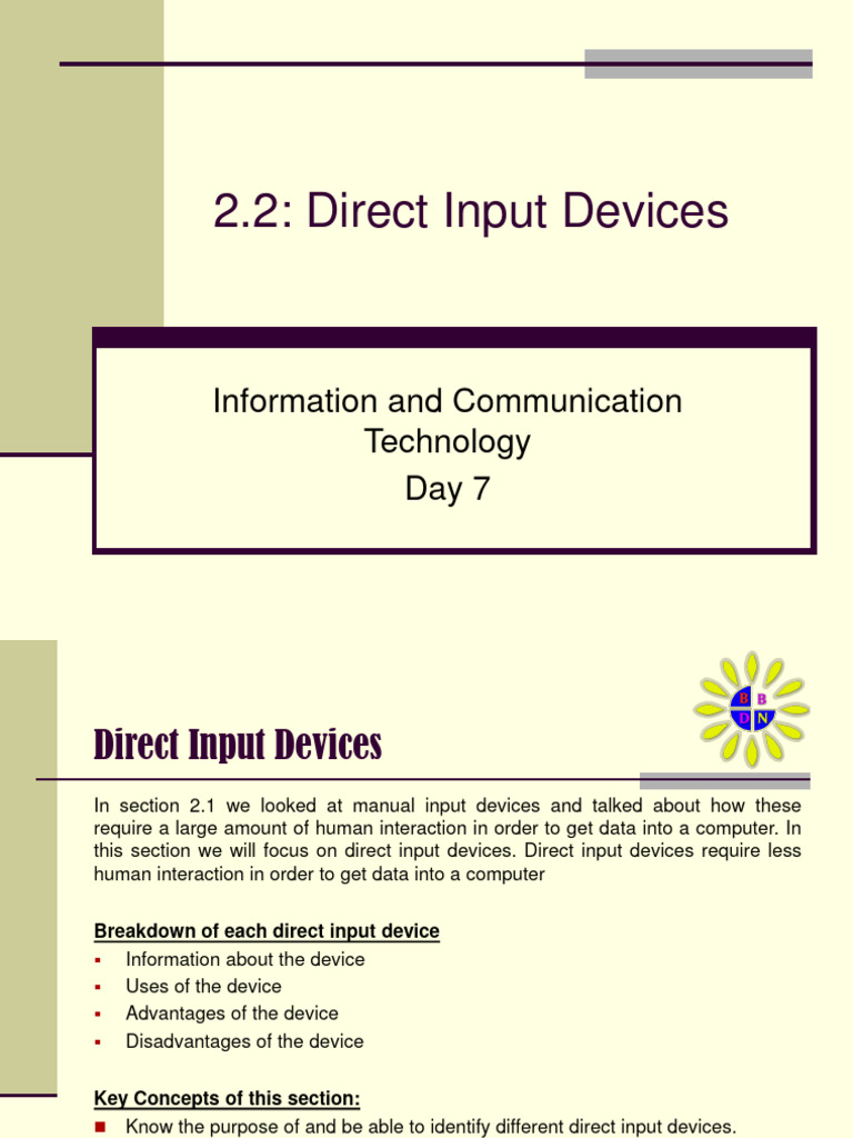 Direct Input Devices in ICT Explained | PDF | Radio Frequency ...