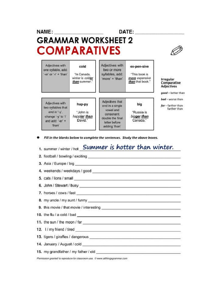 COMPARATIVES AND Superlatives | PDF