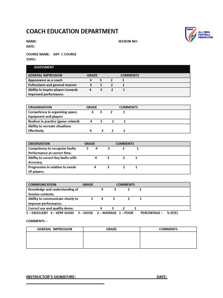 Coach Assessment Evaluation Form | PDF | Career & Growth | Self-Improvement