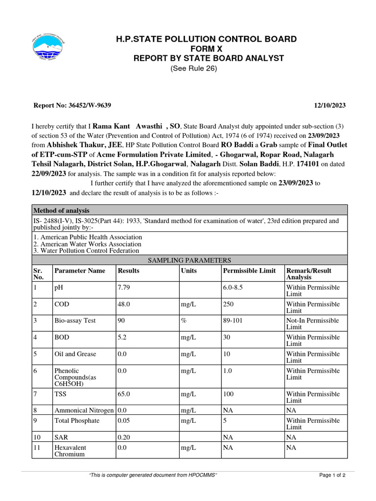 Lab Sampling Form X | PDF | Materials | Chemical Elements