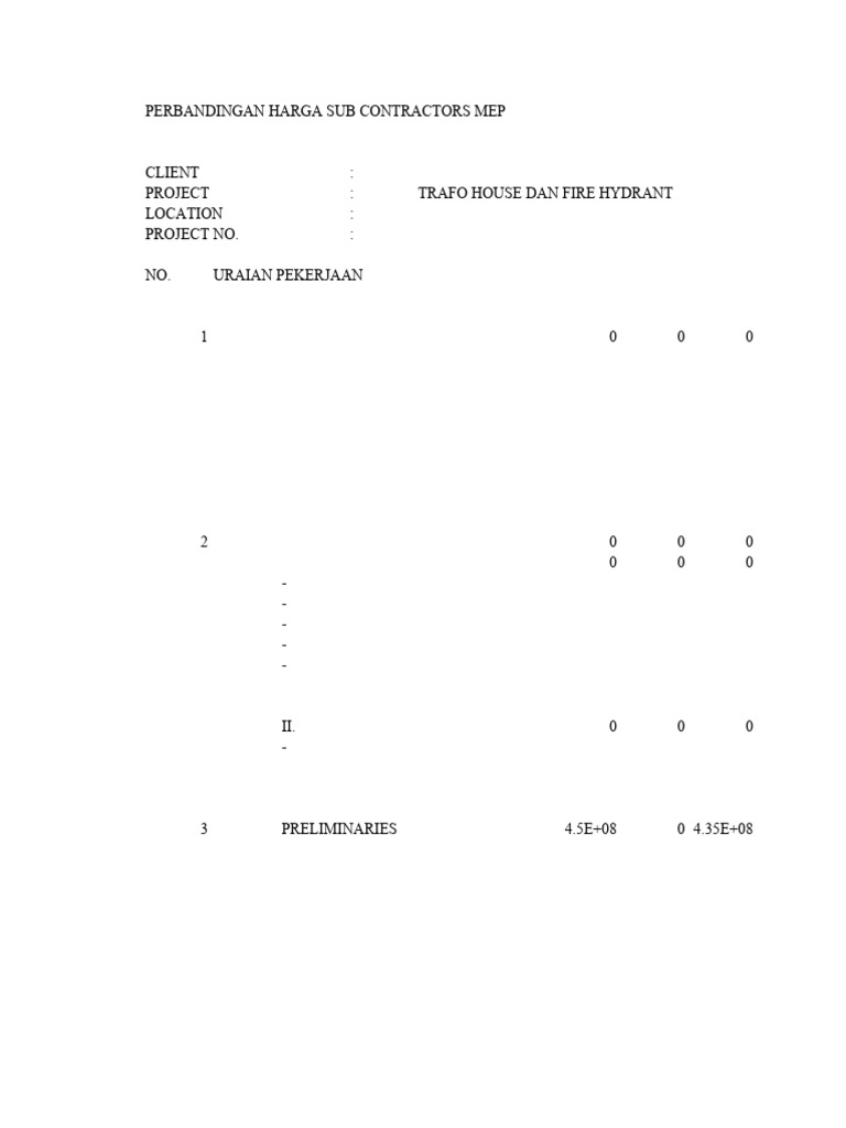 Perbandingan - BOQ MEP R | PDF | Valve | Hydraulics