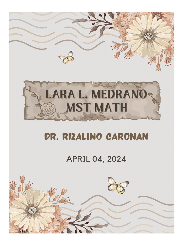 Final Requirement Lara L. Medrano | PDF | Mathematics | Teachers