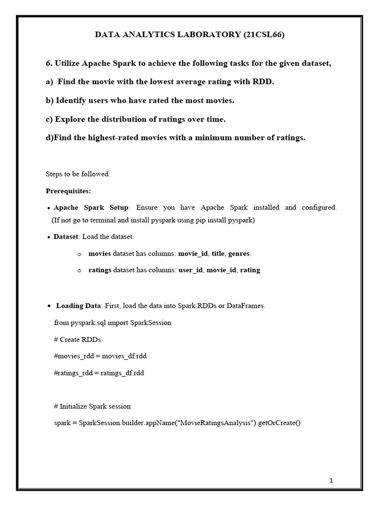 DA Lab Program-6 | PDF | Apache Spark | Computer Architecture