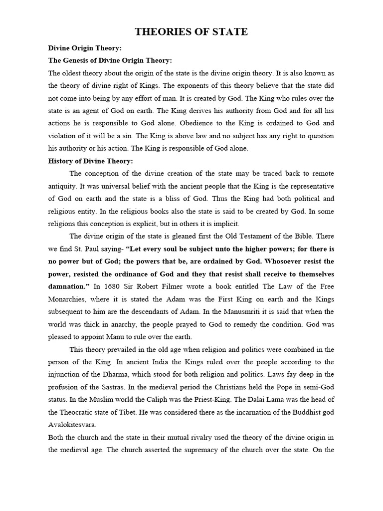 Divine Origin Theory | PDF | Social Contract | Sovereignty