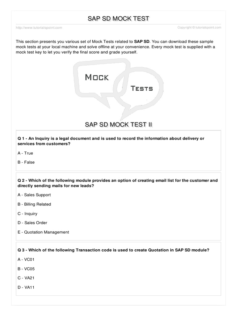sap_sd_mock_test_ii | PDF | Computing sap_sd_mock_test_ii | PDF | Computing