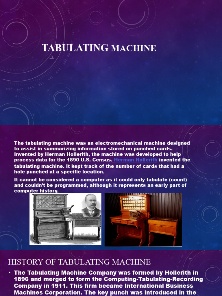 History and Function of Tabulating Machines | PDF | Finance & Money Management