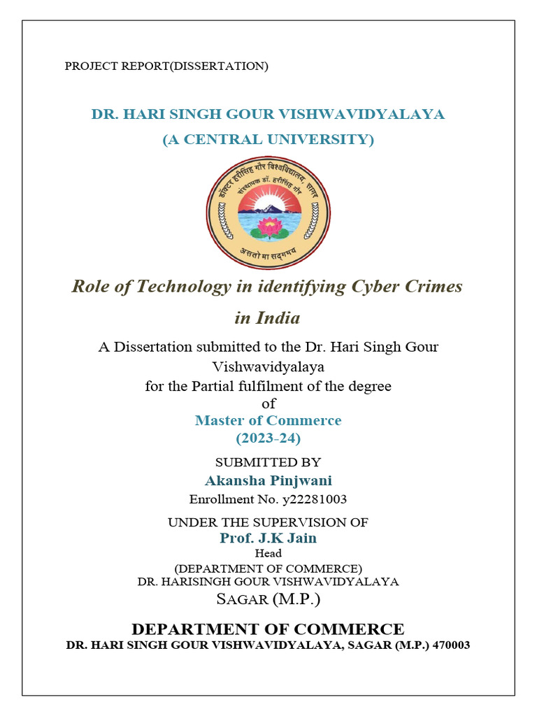 Dissertation - Akansha Pinjwani (1) 1 | PDF | Security | Computer Security