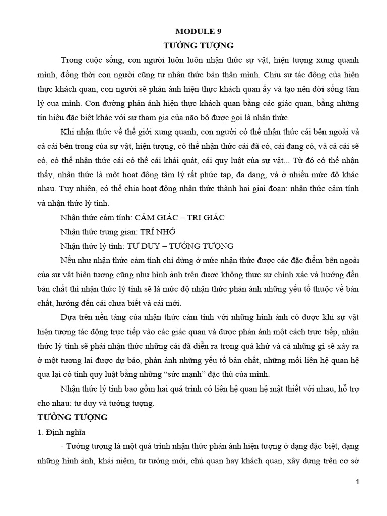 TƯ NG TƯ NG - Module 9 | PDF