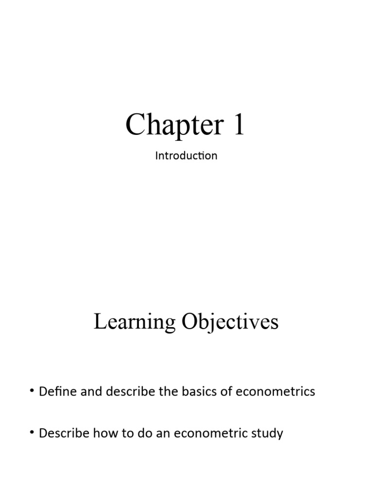 Chapter 1 Intro | Download Free PDF | Econometrics | Statistics Chapter 1 Intro | Download Free PDF | Econometrics | Statistics