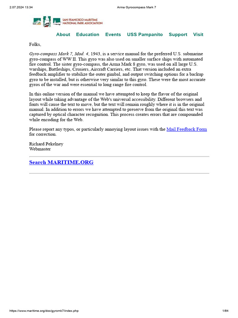 Arma Gyrocompass Mark 7 | PDF | Gyroscope | Rotation