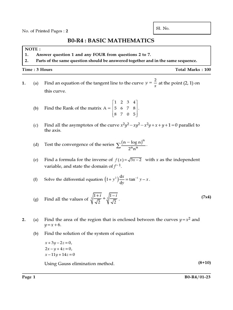 B0-R4: Basic Mathematics: X y y X y | PDF | Equations | Curve