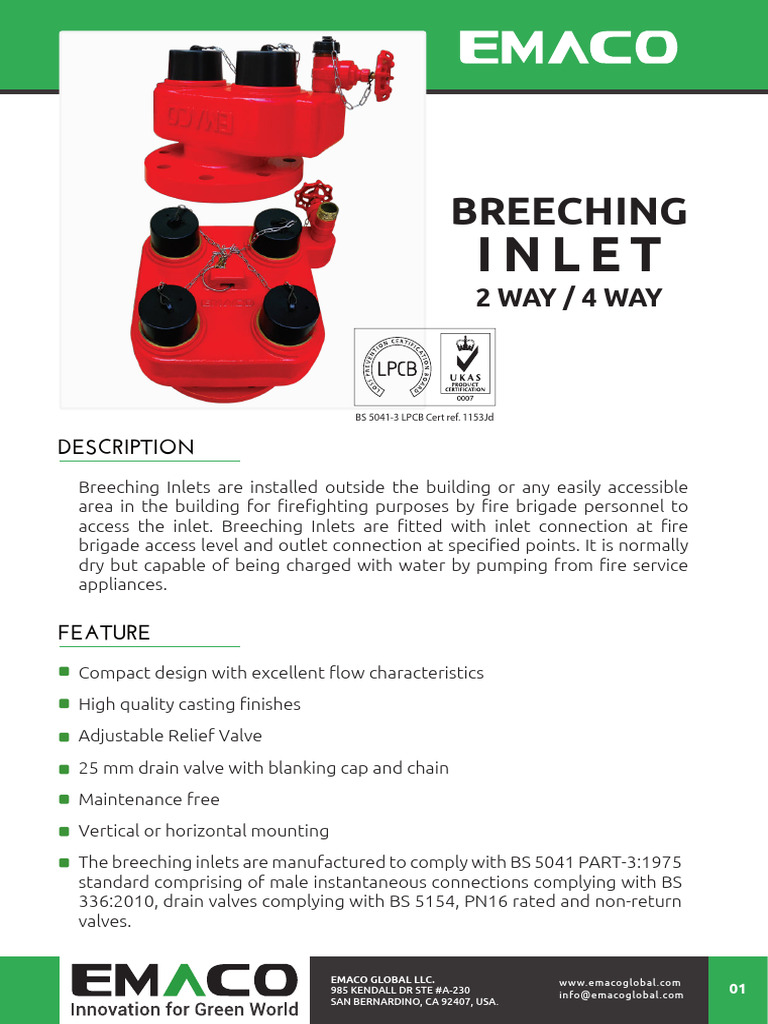Emaco 4 Way Breathing Inlet Catalogue | PDF | Valve | Manufactured Goods