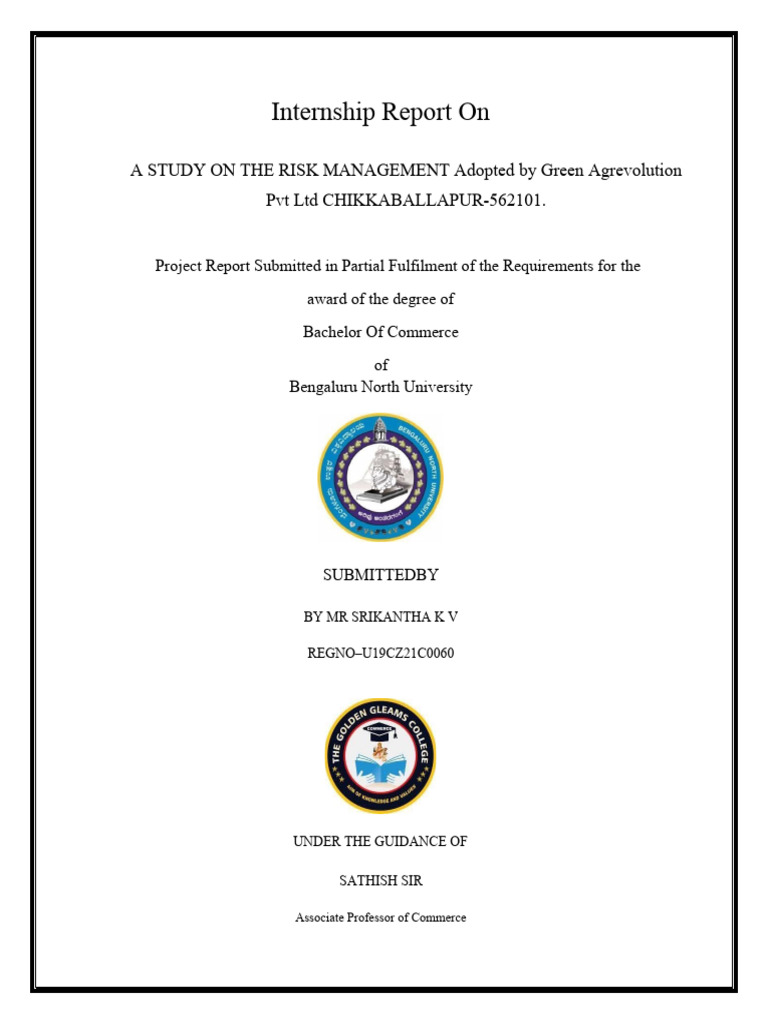 Srikanth Kv Cover Page | PDF | Business