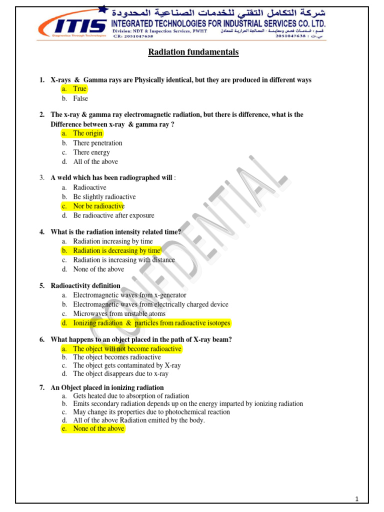 RT, RPP Exam Samble Questions | PDF | Radiation | Absorbed Dose