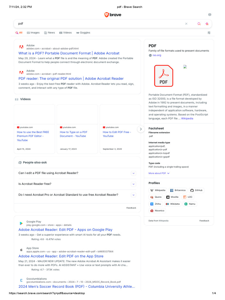 PDF - Brave Search | PDF | Google Play | Application Software