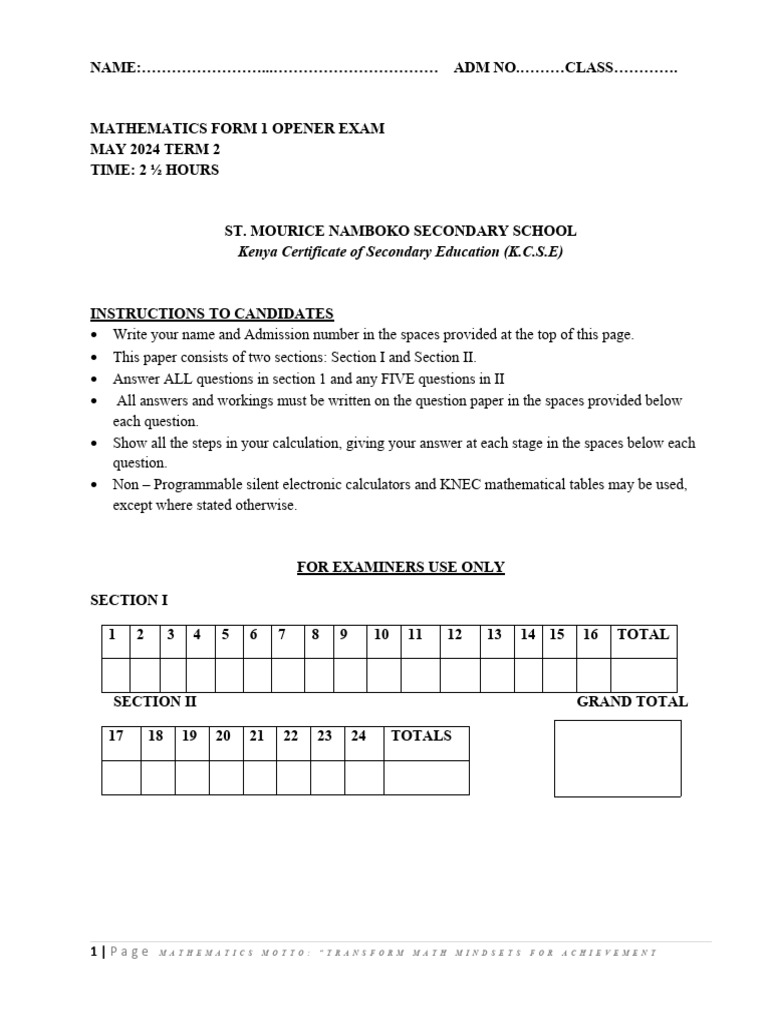 F1 Math Opener 2024 - 010252 | PDF | Mathematics