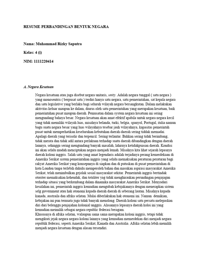 Muhammad Rizky Saputra - 1111220414 - 4i - Resume Perbandingan Bentuk ...