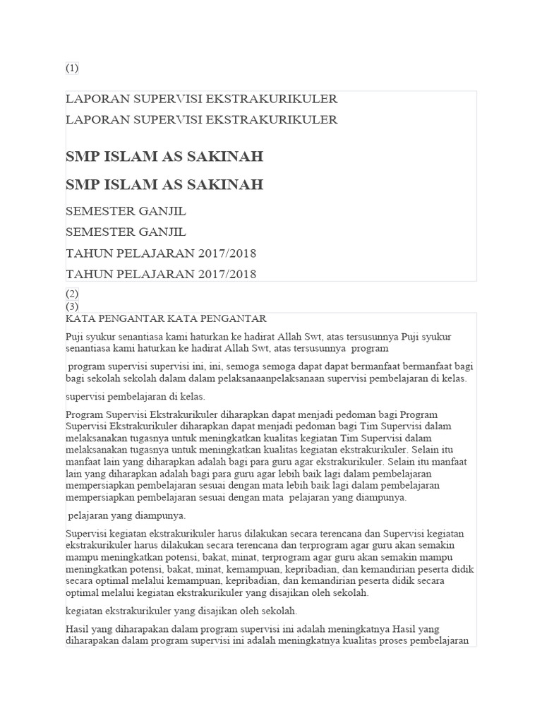 Supervisi Ekskul | PDF