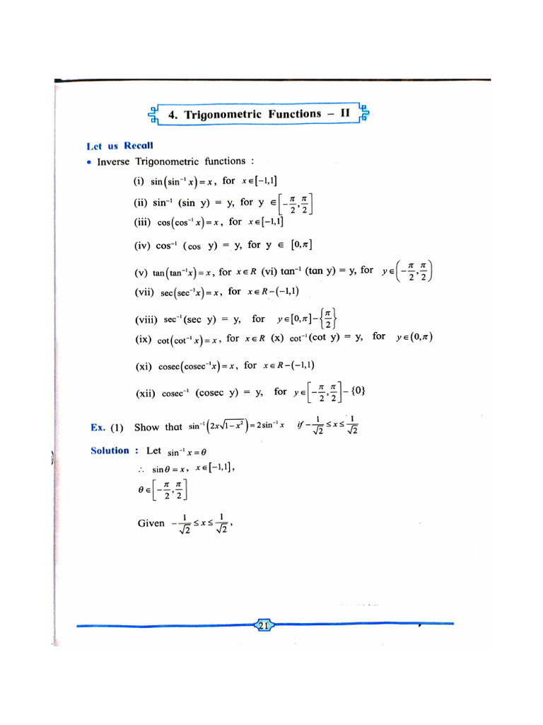 Trigonometric Function 2 | PDF