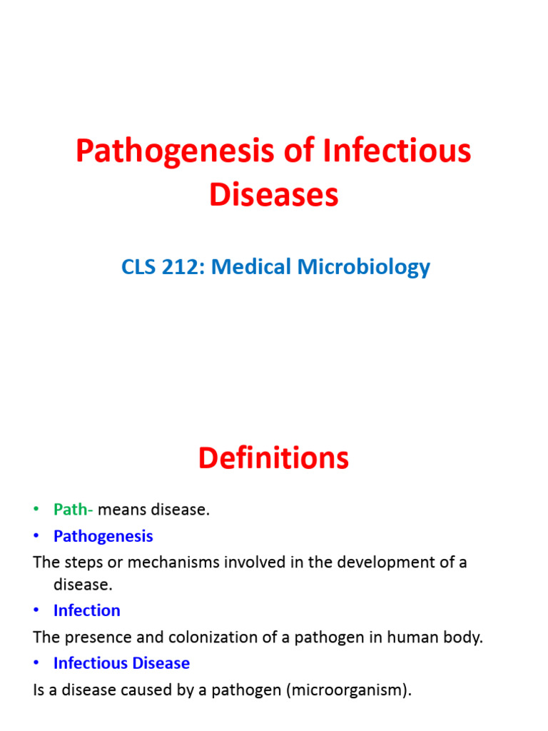 9-Pathogenesis of Infectious Disease | PDF | Infection | Pathogen