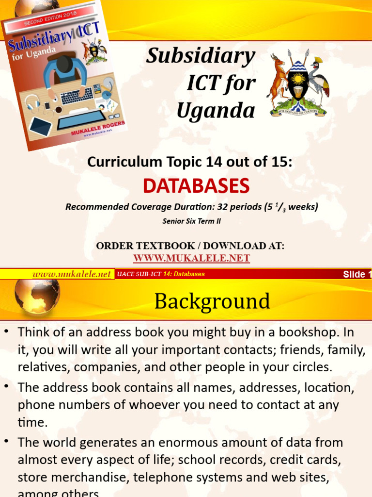 14 Databases (incomplete updated version to be uploaded to mukalele.net ... 14 Databases (incomplete updated version to be uploaded to mukalele.net ...
