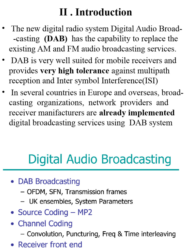 Digital Audio Broadcasting Overview | PDF | Radio | Frequency Modulation