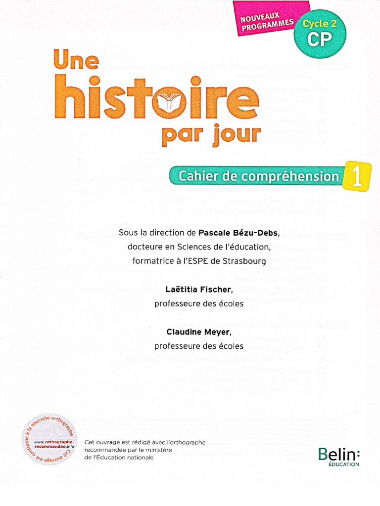 Une histoire par jour -1er cahier de comprehension | PDF