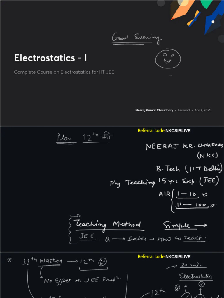 Basics of Electrostatics With Anno 1715587593703 | PDF