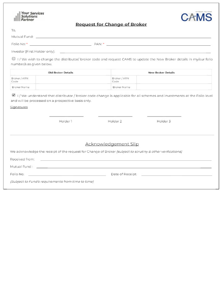 Request For Change in Broker | PDF