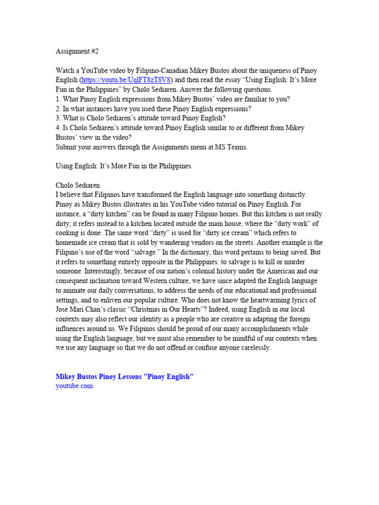 Assignment 2 - Mickey Bustos | PDF