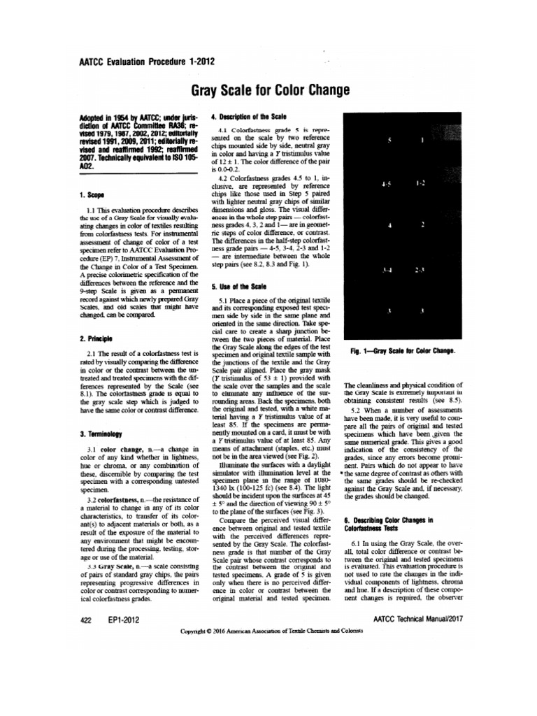 AATCC Evaluation Procedure 1 - 2012 | PDF
