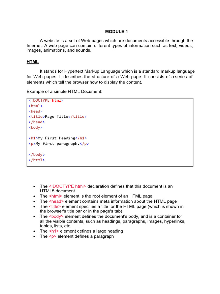 ETech Module 1-6 | PDF | Html Element | Html