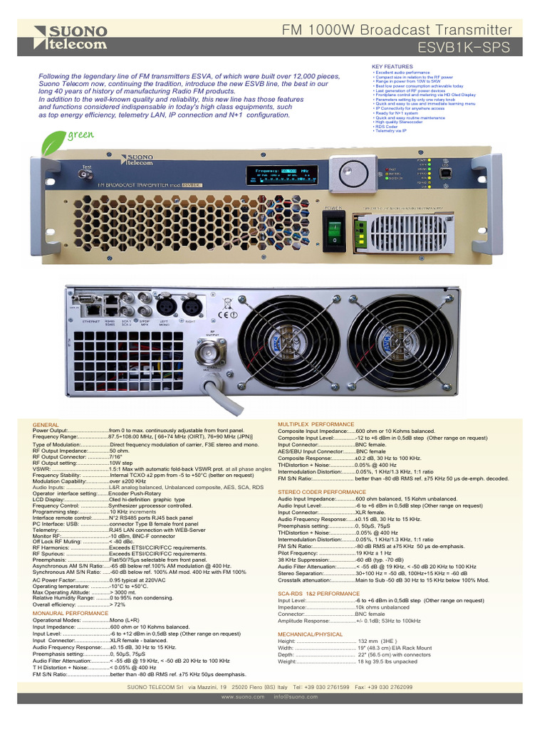 1KW ESVB 3HE Slide in PS-1 | PDF | Frequency Modulation | Decibel