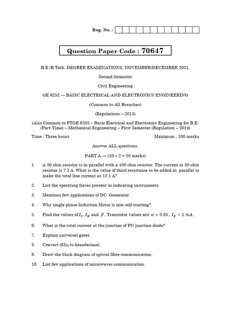 Civil-Nd-2021-Ge 6252-Basic Electrical and Electronics Engineering ...