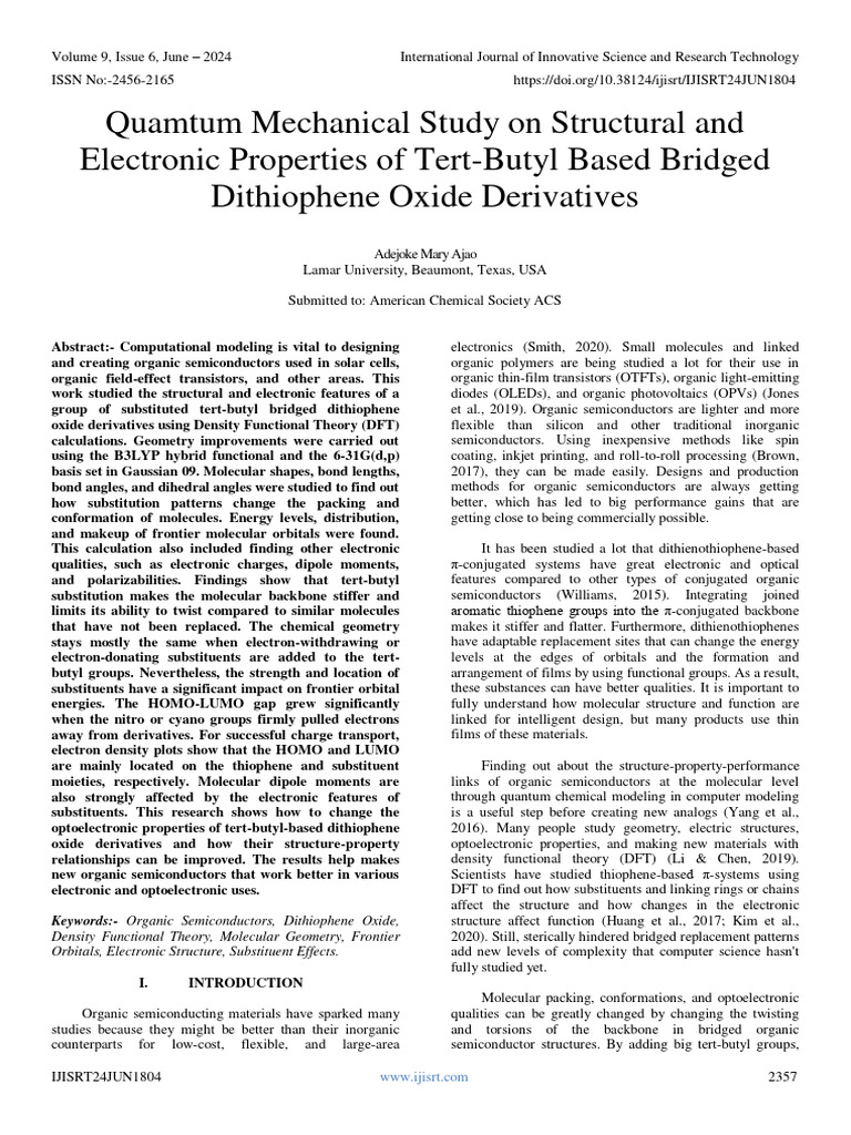 Quamtum Mechanical Study On Structural and Electronic Properties of ...