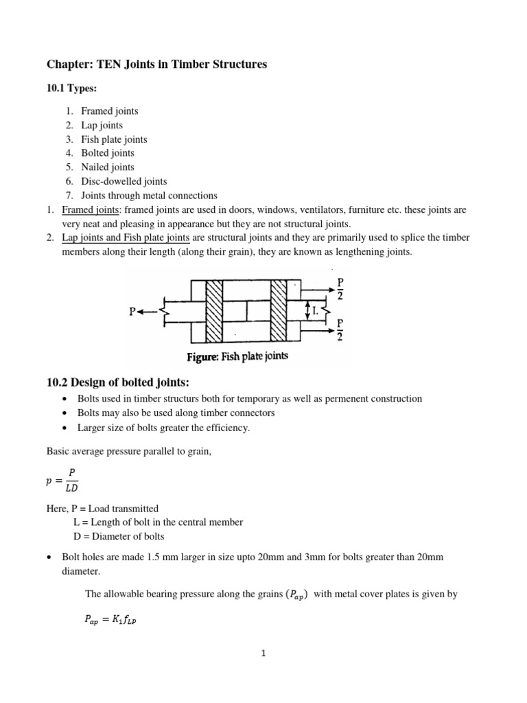 Chapter 10 Joints in Timber | PDF | Screw | Lumber