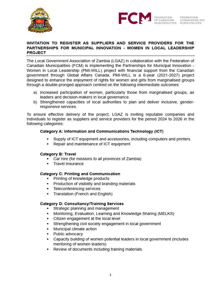 INVITATION TO REGISTER AS SERVICE PROVIDERS Final | Download Free PDF ...