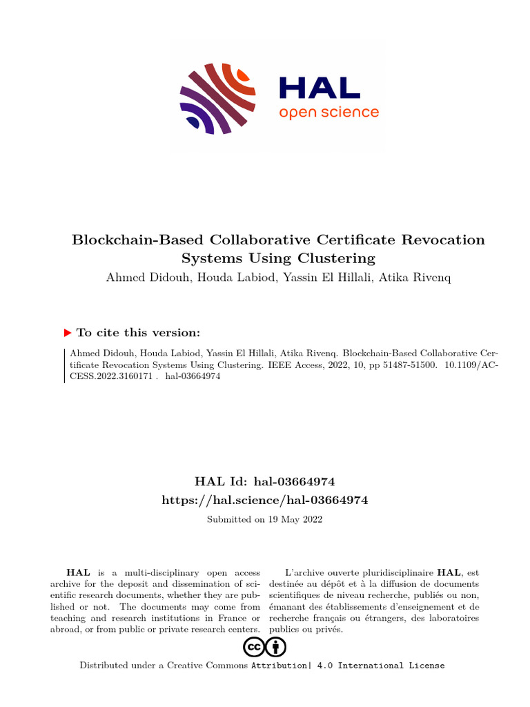 Didouh 2022 Blockchain-Based Collaborative Certificate Revocation ... Didouh 2022 Blockchain-Based Collaborative Certificate Revocation ...