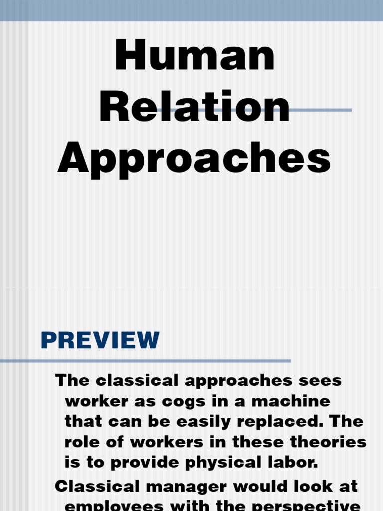 Human Relation Approach2 | PDF | Interpersonal Relationships | Psychology