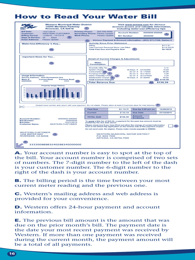 WMWD Sample Bill | PDF | Fee | Economies