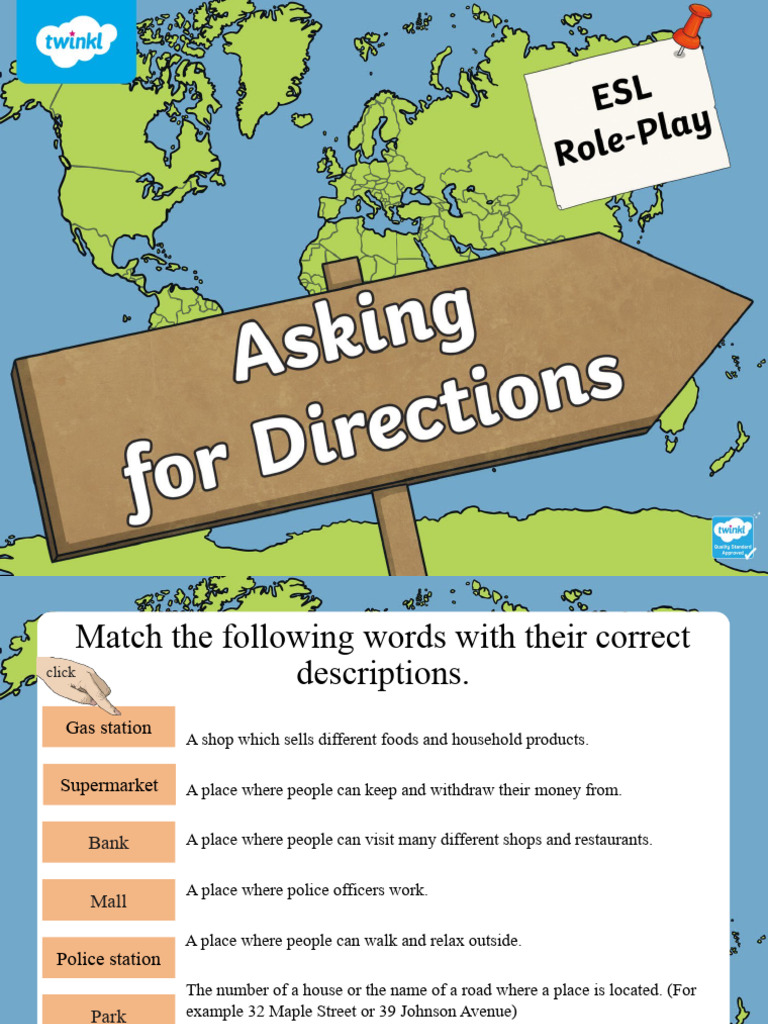 ESL Role Play: Asking for Directions | PDF | Vehicles | Transport