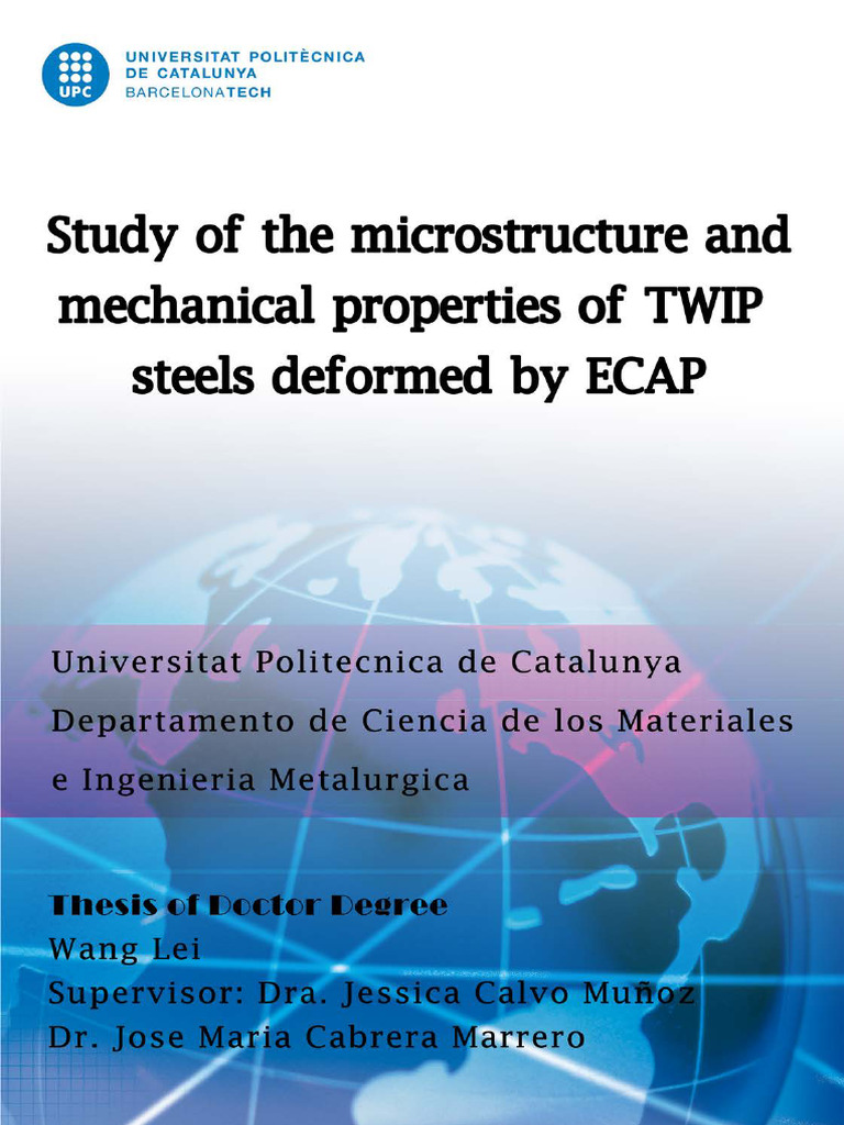 Study of The Microstructure and Mechanical Properties of TWIP Steels Deformed by ECAP | PDF ...