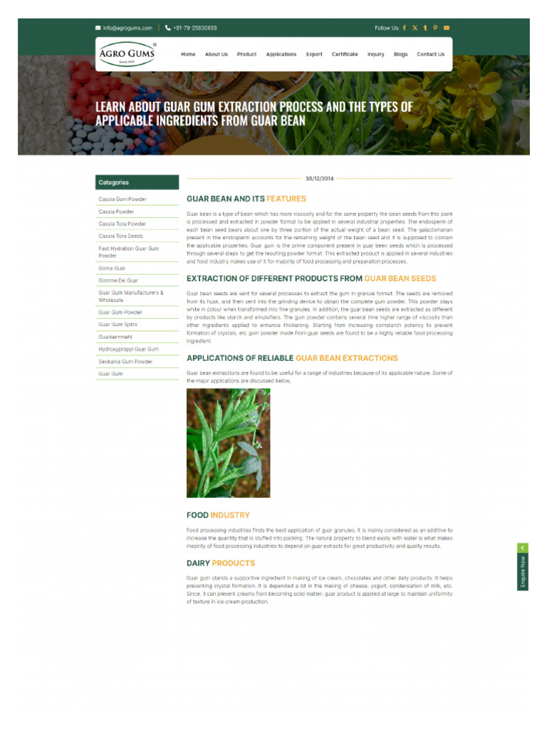 Process of Guar Gum Powder | PDF