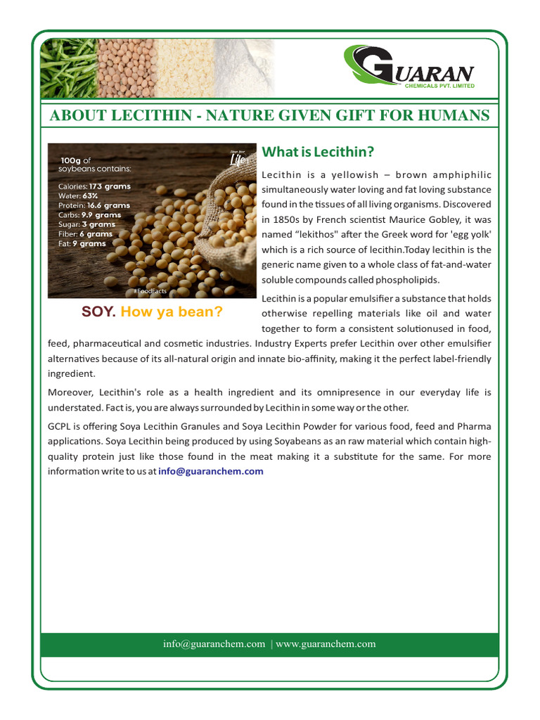 Soya Lecithin | PDF | Soybean | Bile