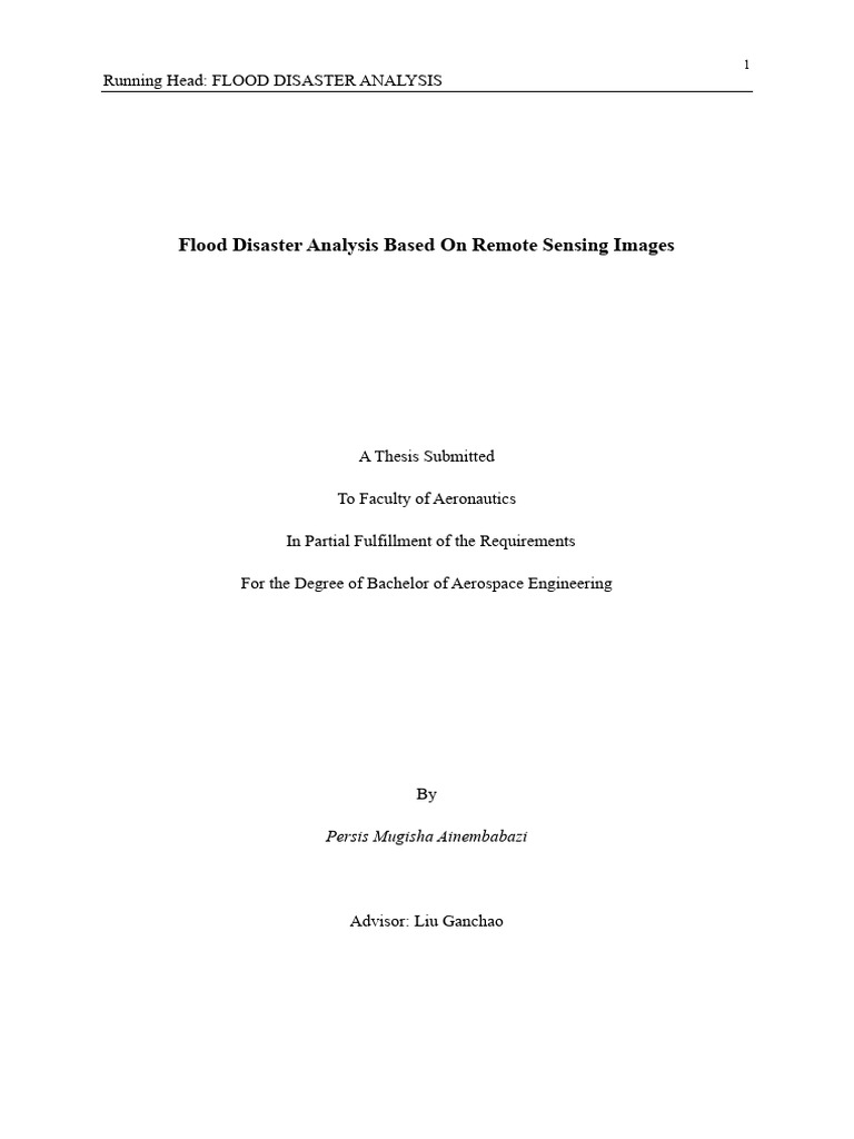 Flood Disaster Analysis Based On Remote Sensing Images | PDF | Support ...