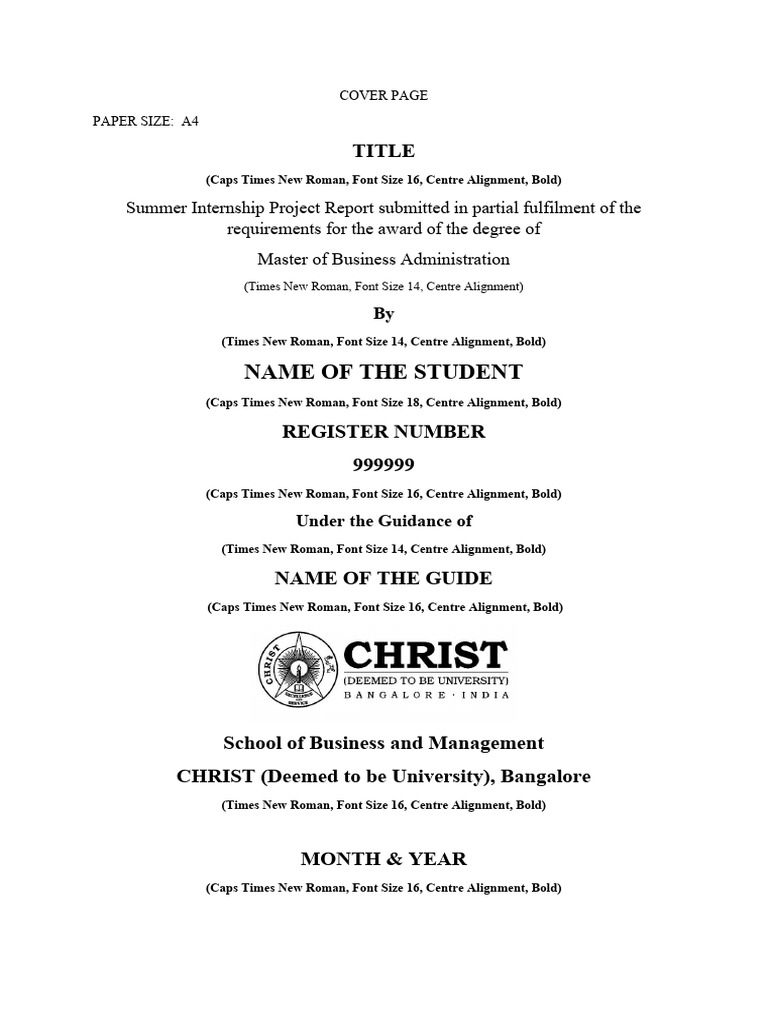 SIP Report Format-V2 | PDF | Data | Times New Roman