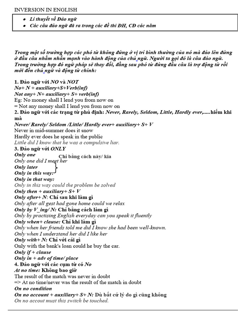 Cau Dao Ngu Ly Thuyetbai Tap | PDF | Language Arts & Discipline