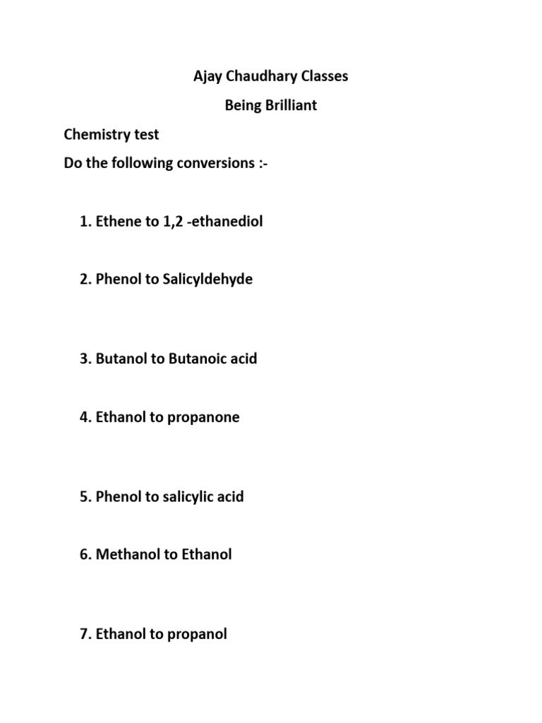 Conversion (Alcohol) | PDF