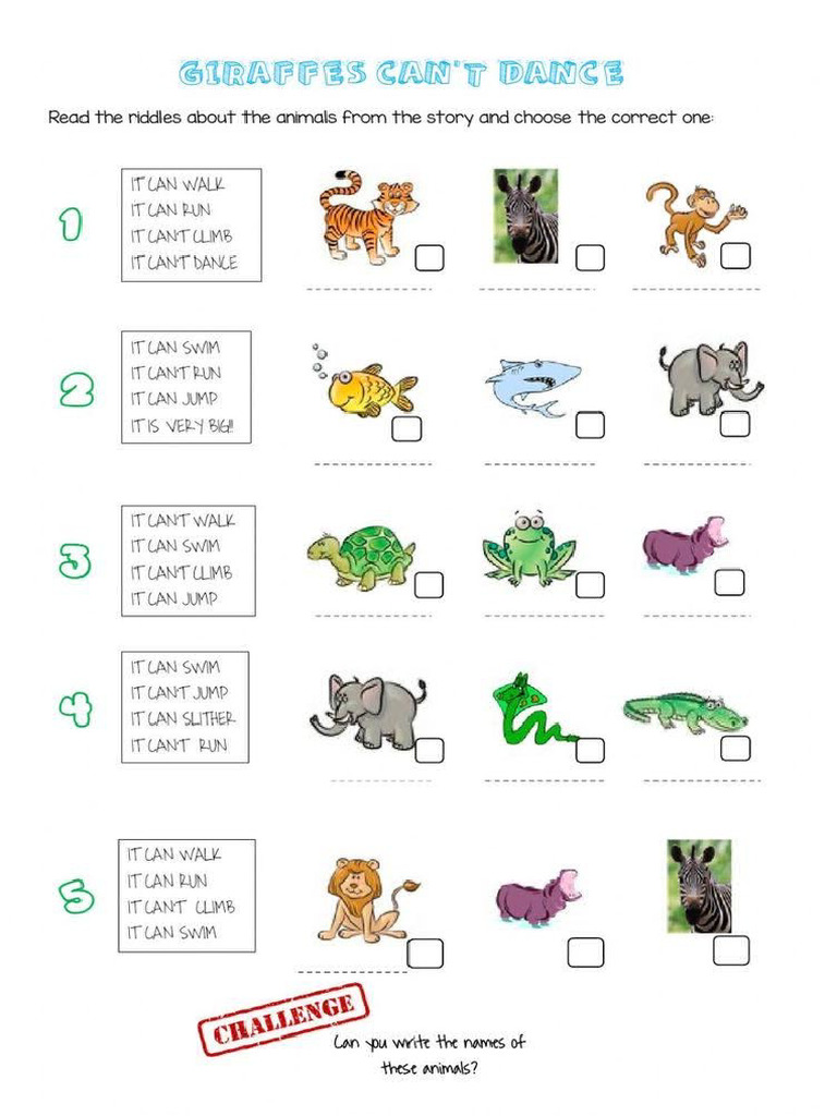 Reading Animals Riddles | PDF