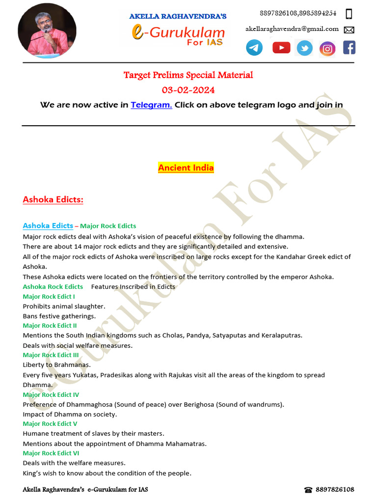 Ashoka's Major Rock Edicts Explained | PDF | Ashoka